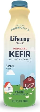 Amazon.com: Lifeway Whole Milk Kefir Plain, Cultured Milk Smoothie, 10g ...