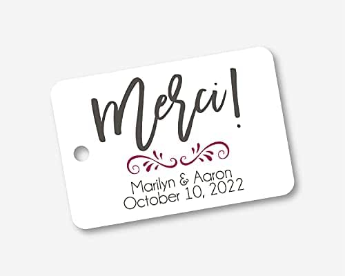 Amazon.com: Merci! Wedding Tags, Wedding Favor Thank you Tags, Small ...