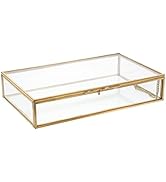 Amazon.com: Zerodeko Vintage Glass Box, Clear Rectangular Keepsake Case ...