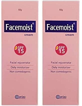 FACEMOIST Cream SPF 15 Daily Face Moisturizer Cream For Dry Skin 60gm ...