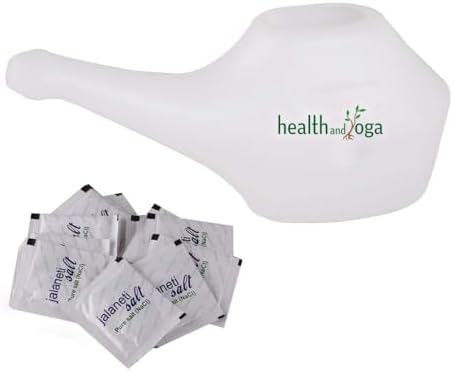 HealthAndYoga® QwikFlo Plastic Neti Pot (Blue-200 ml) + HealthAndYoga ...