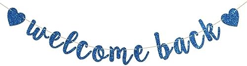 Amazon.com: INNORU Blue Glitter Welcome Back Banner - New House ...