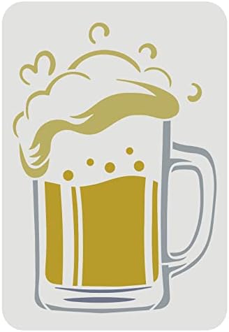 Amazon.com: FINGERINSPIRE Beer Mug Stencil 11.7x8.3inch Reusable Cup of ...