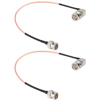 XRDS -RF SDI Cable 1FT 2PCS, Flexible BNC to BNC Right Angle Video Cable 75 Ohm RG179 BNC Male ...