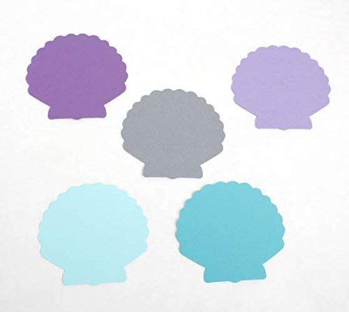 25 Sea Shell Die Cuts - Paper Shells in Mixed Purple Grey and Blue- Buy ...