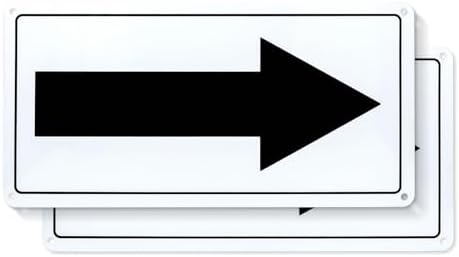 Black Arrow Sign Aluminium 30 x 15 cm Self-Adhesive Reflective Metal ...