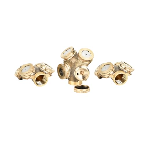 Snapklik.com : 3 Piece 1/2 Brass Misting Spray Nozzle 4 Holes Garden ...