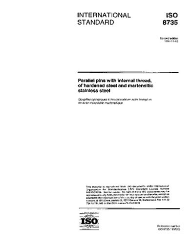 ISO 8735:1997, Parallel pins with internal thread, of hardened steel ...