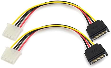 Amazon.co.jp: 2 Pcs 15Pin Male IDE Molex 4Pin Female Extension Power ...