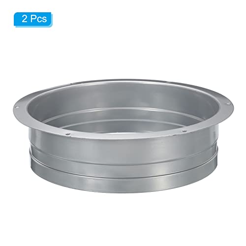 PATIKIL 8 Inch Duct Connector Flange, 2 Pack Metal Straight Pipe ...
