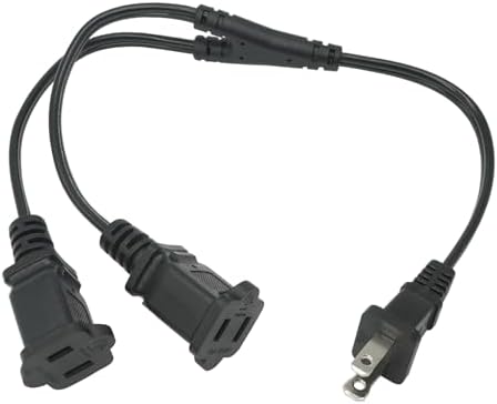 Amazon.com: 2 Prong 1 to 2 Extension Cord, 2 Way Indoor Power Cable ...