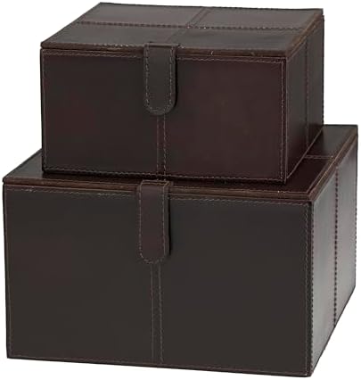 Amazon.com: Deco 79 Leather Handmade Decorative Box Storage Decorative ...