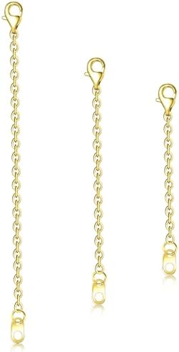 Gold Necklace Extender,3 PCS Alloy Chain Extenders Delicate Jewelry ...