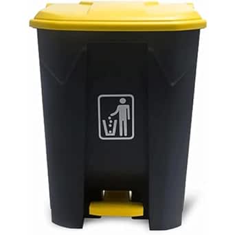Foot-Operated Trash Can Plastic Garbage Can with Lid Garbage Bin Indoor ...