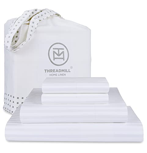 Threadmill 100% Cotton Sheets for Queen Size Bed - 600 Thread Count ...