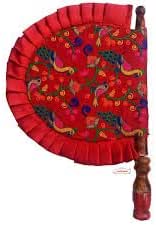 Amazon.com: Traditional Indian Velvet Pakhi Punjabi Hand Fan | Hath ...