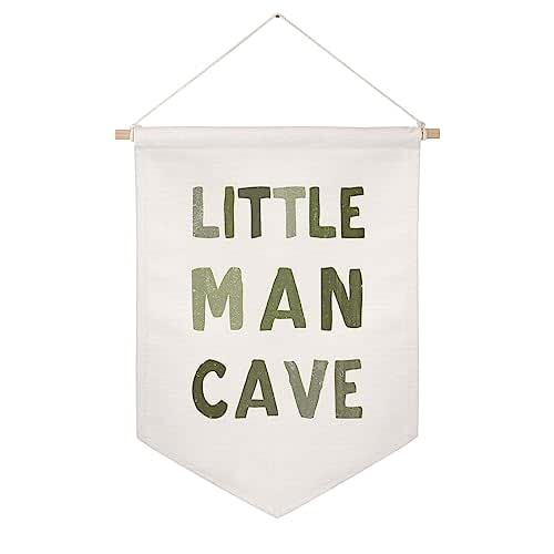 Amazon.com: Little Man Cave Pennant Flag Wall Art Banner, Kids Room ...