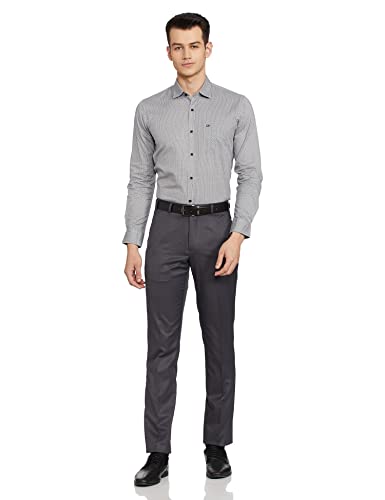 Park Avenue Men Men's PLEATLESS Smart FIT Medium Grey Formal Trouser ...