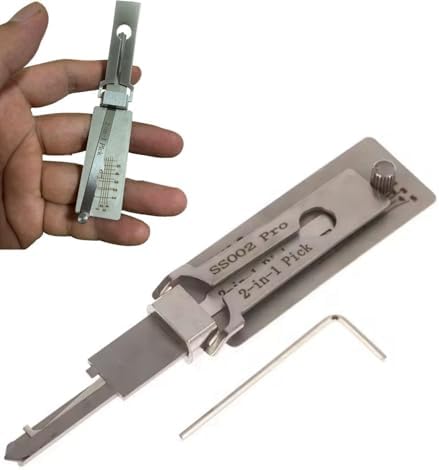 Ma/Ster Key Decoder Lock Picking Tool,2 in 1 Stainless Steel Key Pick ...