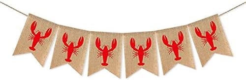 Amazon.com: SWYOUN Burlap Crawfish Boil Banner Summer Party Supplies ...
