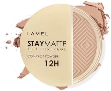 Amazon.com : Lamel Stay Matte Compact Powder - Light Natural Coverage ...