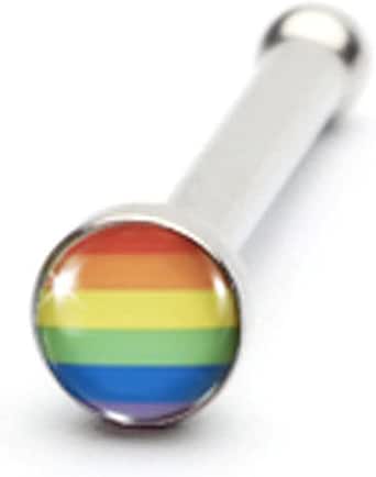 Amazon.com: Gay & Lesbian Pride Rainbow Flag Nose - LGBTQ Jewelry Pride ...