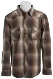 Amazon.com: Wrangler Men's Western Jean Shirt 1355M, Brown/Cream Small ...