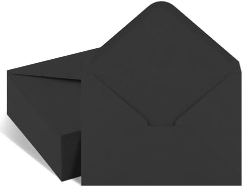 Amazon.com : 50 Pack 4 x 6 Envelopes A4 Black Envelopes, V Flap ...