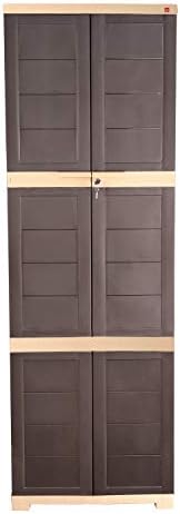 Cello Novelty Large Plastic Cupboard with lock(Orange and Brown ...