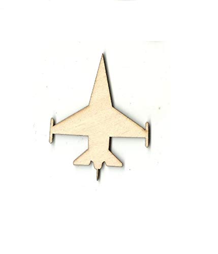 Jet - Laser Cut Out Unfinished Wood Shape Craft Supply DLET (Add a Hole ...