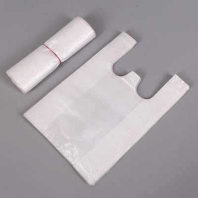 JOLLYVOGUE T Shirt Bags, White Plastic Bags with Handles Bulk, Shopping ...