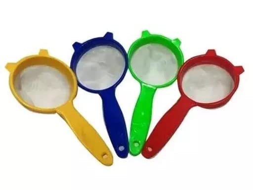 VIC Pack of 4 Plastic Small Strainer Sieve/Chai Chalni/Tea chalni ...