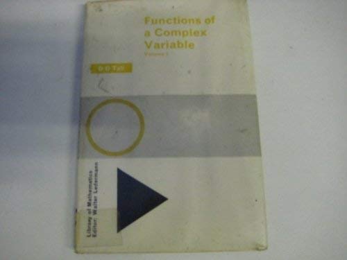 Amazon.co.jp: Functions of a Complex Variable: v. 1 (Library of ...