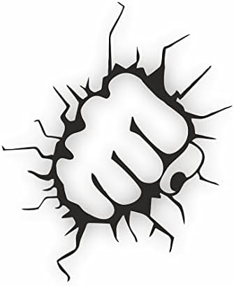 CVANU Black Hand Punch Nice & Trendy Look Exterior Car Sticker Self ...