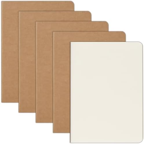 Pack of 2 A5 Plain Spiral Wirebound Notebook 100 Pages Unruled Blank ...