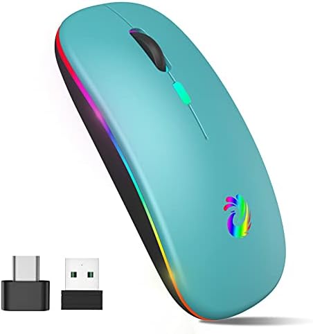 Amazon.com: Uiosmuph LED Wireless Silent Mouse, G12 Slim Rechargeable ...