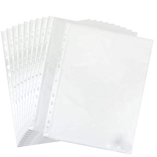 Prash 100-Piece Transparent Waterproof Sheet Protector Files with 11 ...