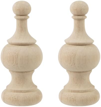 Amazon.com: UTALIND 2 Pcs Unfinished Wood Craft Finials for Staircases ...