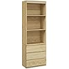 HOMCOM 180cm Tall Bookcase with Storage, Free Standing Bookshelf with 3 ...