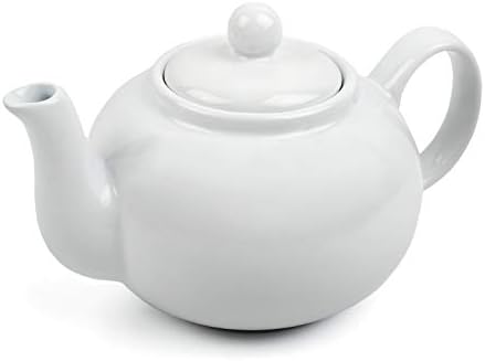 Amazon.com | Flexzion Porcelain Teapot, Ceramic Tea Pot with Lid ...