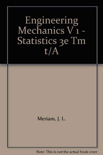 Amazon | Engineering Mechanics V 1 - Statistics 3e Tm t/A | Meriam, J ...