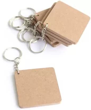 DIY Wooden keychain Square Shaped Printable & Writable for Painting ...
