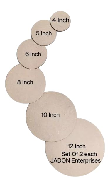 KNG Round MDF Plain Wood Boards for Art and Craft 4,5, 6,8,10,12 Inch ...
