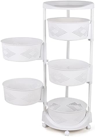 Amazon.com: H&H Supply 5 Tier Rotating Storage No Assembly Kitchen Cart ...