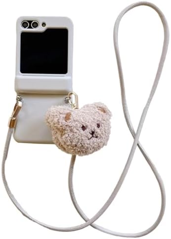 Amazon.com: Rgiem for Galaxy Z Flip 6 Cute Fuzzy Bear Crossbody Lanyard ...