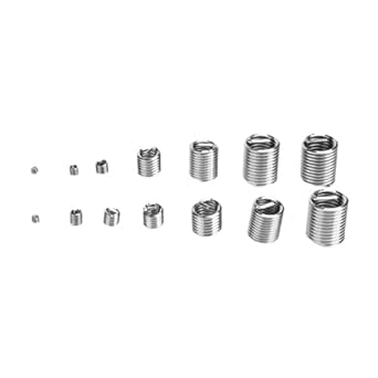 140Pcs M3/M4/M5/M6/M8/M10/M12 Helical Coil Wire Thread Inserts Stainless Steel Helical Screw ...