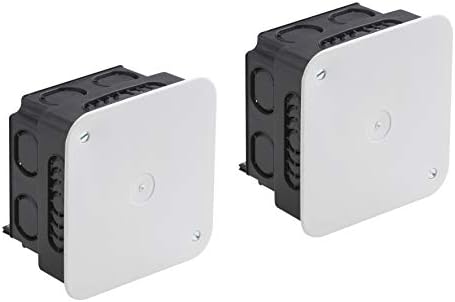 Meister 7461130 Set of 2 Flush-Mounted Junction Boxes – 100 x 100 x 45 mm – 14 Cable Grommets ...