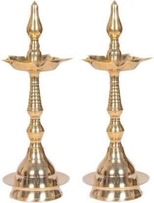 Buy F N F Creation Brass Kerala Samai Deep Tall Oil Lamp Kutthu Villaku ...