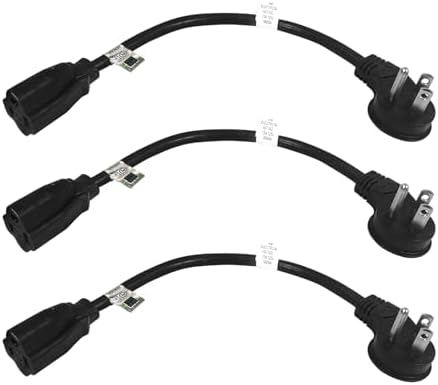 Amazon.com: Ultra Explorer 1 Ft 3 Pack Flat Plug Extension Cord, 16 AWG ...