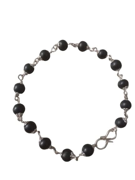 Buy ANAWARIYAS Ebony wood (karungali kattai) chain Bracelet with Silver ...